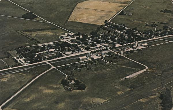 Aerial View of Town, July 1971 Murdock, MN Postcard