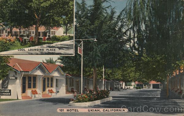 101 Motel Ukiah, CA Postcard