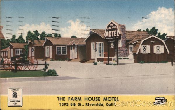 The Farm House Motel Riverside, CA Postcard