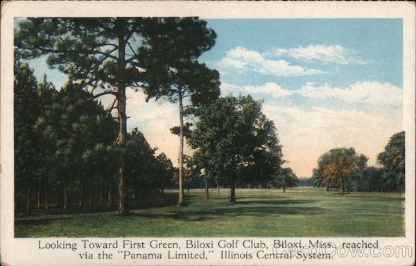 Looking Towards First Green, Biloxi Golf Club Mississippi Postcard