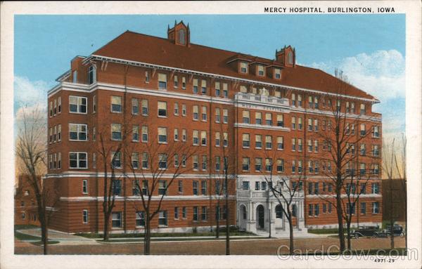 Mercy Hospital Burlington, IA Postcard