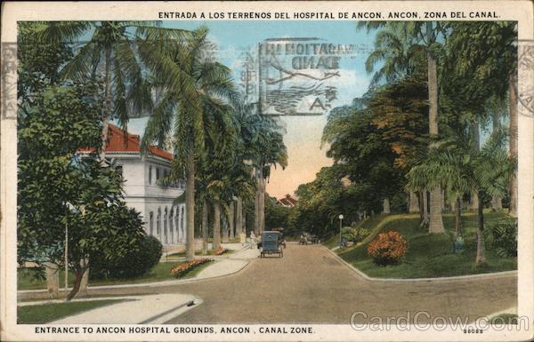 Entrance to Ancon Hospital Grounds Panama Postcard