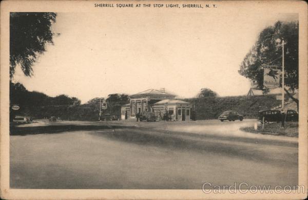 Sherrill Square at the Stop Light New York Postcard