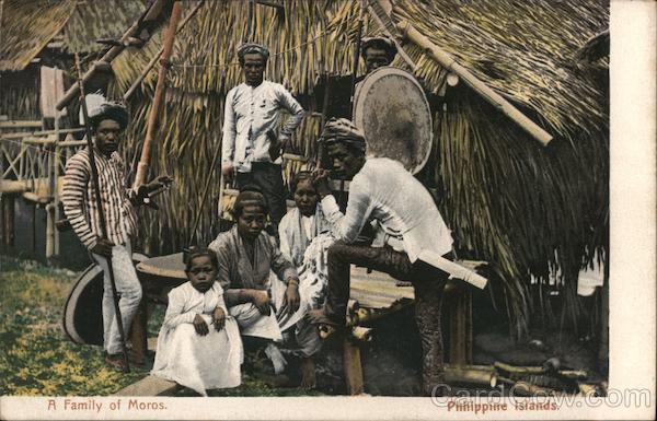 A Family of Moros, Philippine Islands Philippines Southeast Asia Postcard