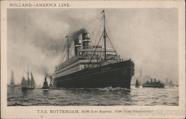 T.S.S. Rotterdam Steamers Postcard