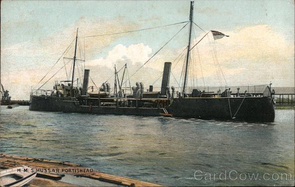 H.M.S. Hussar Portishead Boats, Ships Postcard