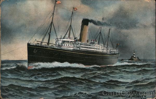 S.S. Arabic Boats, Ships Postcard