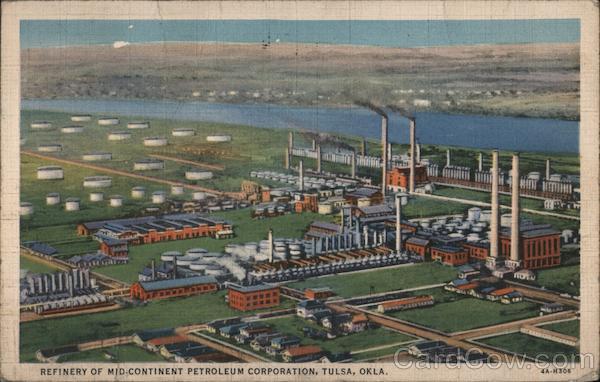 Refinery of Mid-Continent Petroleum Corporation Tulsa, OK Postcard