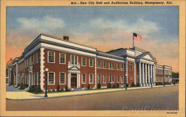 New City Hall and Auditorium Building Montgomery, AL Postcard