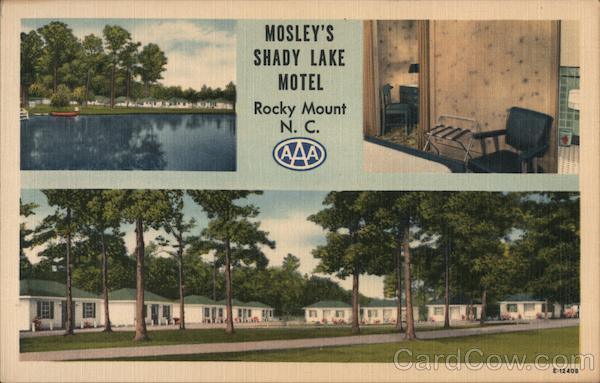 Mosley's Shady Lake Motel Rocky Mount, NC Postcard