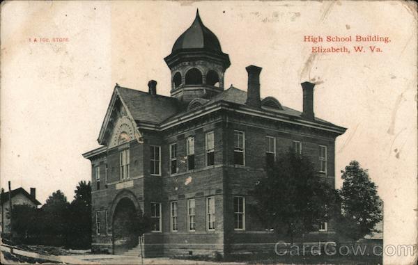 High School Building Elizabeth, WV Postcard