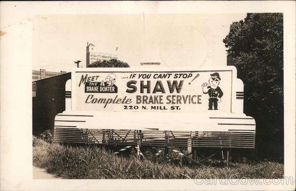 Shaw Brake Service Sign Jackson, MS Postcard
