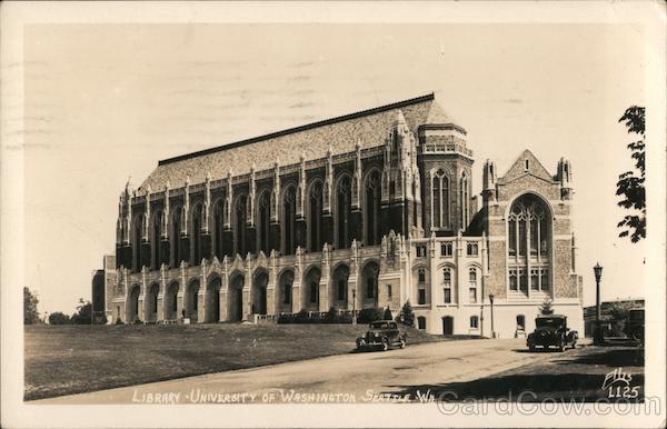 Library, University of Washington Seattle, WA Postcard