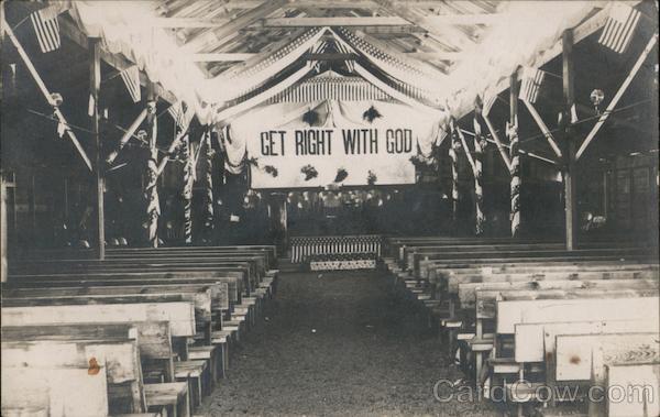 Wooden Tabernacle Billy Sunday Postcard