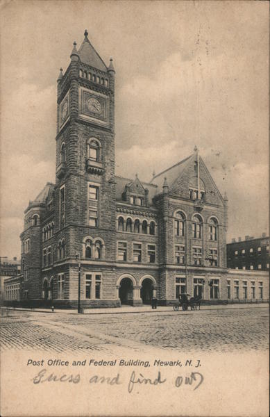 Post Office and Federal Building Newark, NJ Postcard
