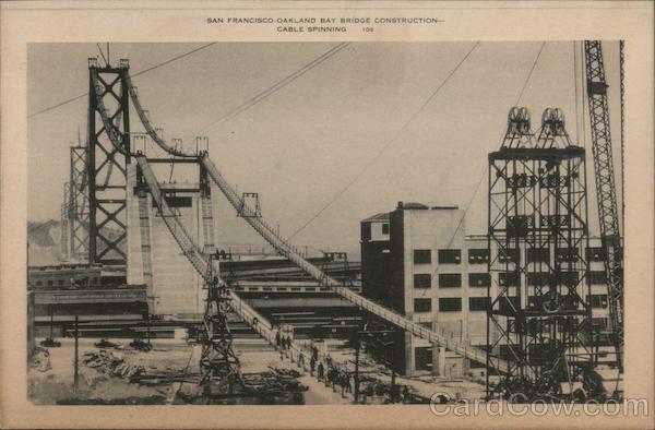 Oakland Bay Bridge Construction - Cable Spinning San Francisco, CA Postcard