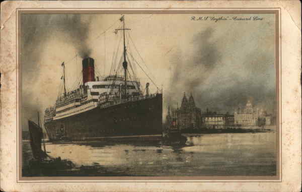 R.M.S.Scythia - Cunard Line Cruise Ships Postcard