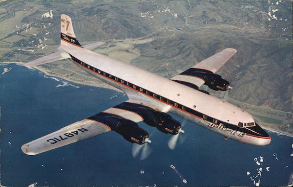 Delta C&S Air Lines Douglas DC-7 Aircraft Postcard