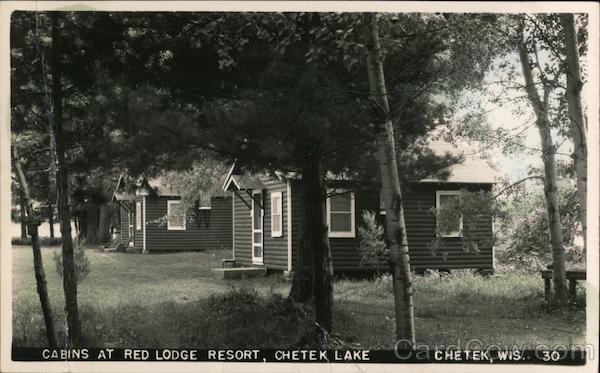 Cabins at Red Lodge Resort, Chetek Lake Wisconsin Postcard