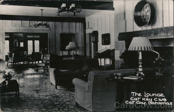 The Lounge, Cat Key Club Cat Cay, Bahamas Caribbean Islands Postcard
