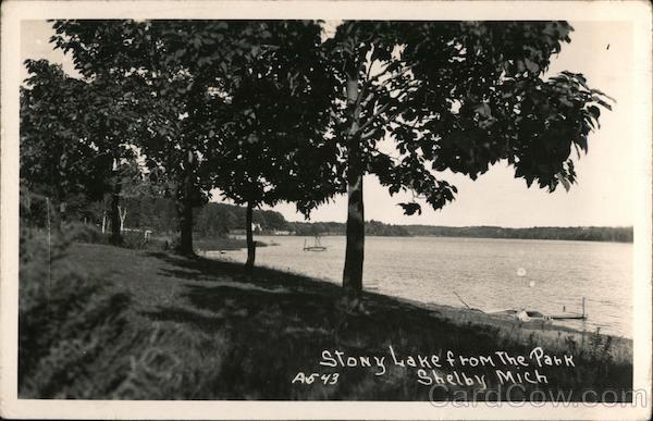 Stony Lake from the Park Shelby, MI Postcard
