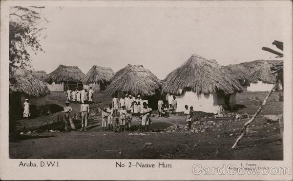 Native Huts Aruba, West Indies Caribbean Islands Postcard