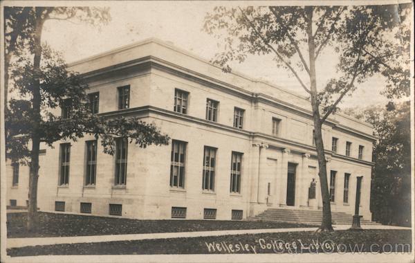 Wellesley College Library Massachusetts Postcard