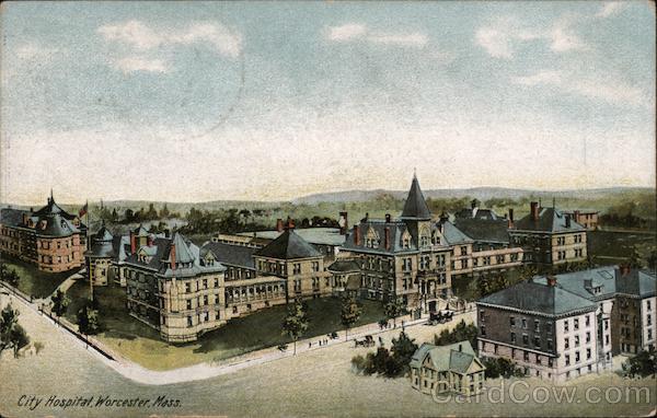 City Hospital Worcester, MA Postcard