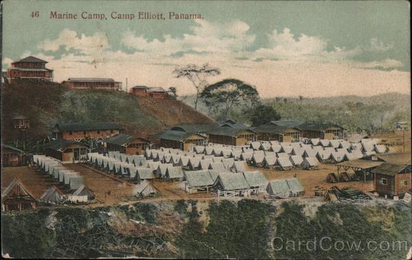 Marine Camp Camp Elliot, Panama Postcard