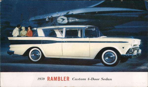 1959 Rambler Custom 4-Door Sedan Cars Postcard