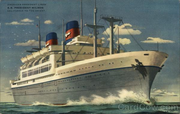 The S.S. President Wilson Boats, Ships Postcard