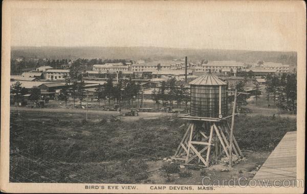 Bird's Eye View of Camp Devens Fort Devens, MA Postcard