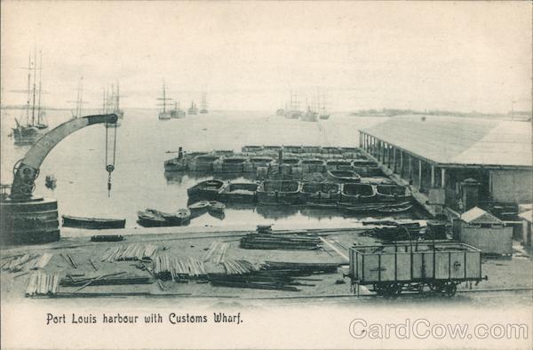 Port Louis harbour with Customs Wharf Mauritius Africa Postcard