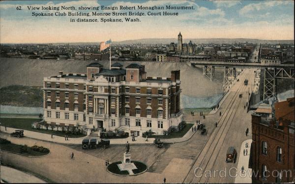View Looking North Showing Ensign Robert Monaghan Monument Spokane, WA ...