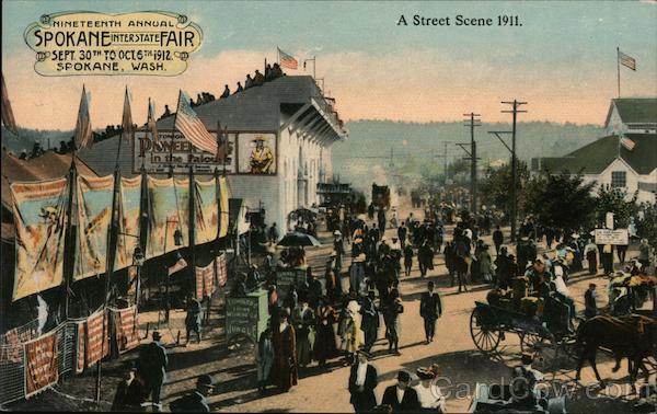 Nineteenth Annual Spokane Interstate Fair, A Street Scene 1911 ...