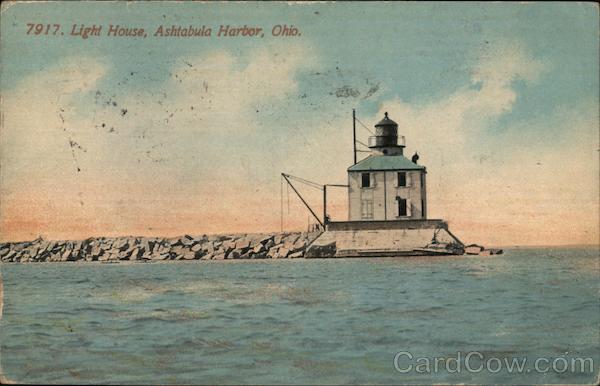 Ashtabula Harbor Light House Ohio Postcard
