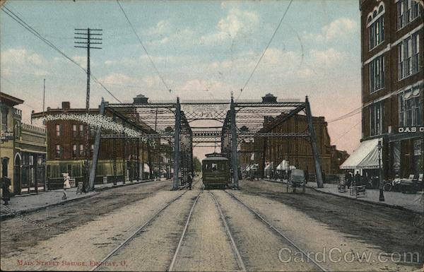Main Street Bridge Findlay, OH Postcard