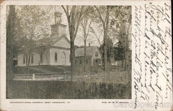 Congregational Church East Hardwick, VT Postcard