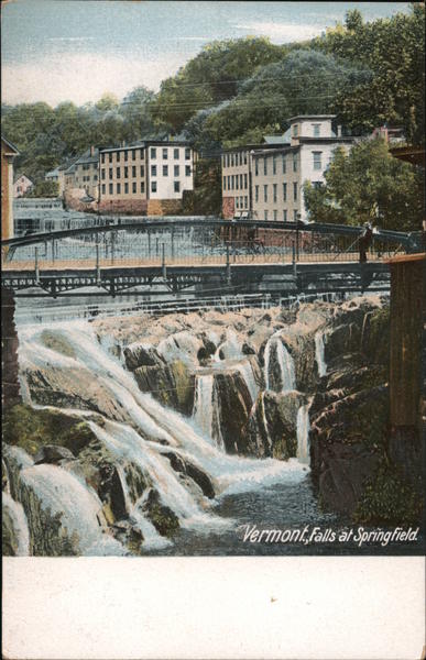 Falls Springfield, VT Postcard
