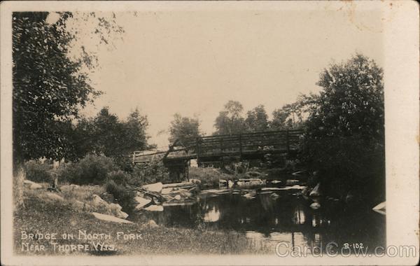 Bridge on North Fork Thorp, WI Postcard
