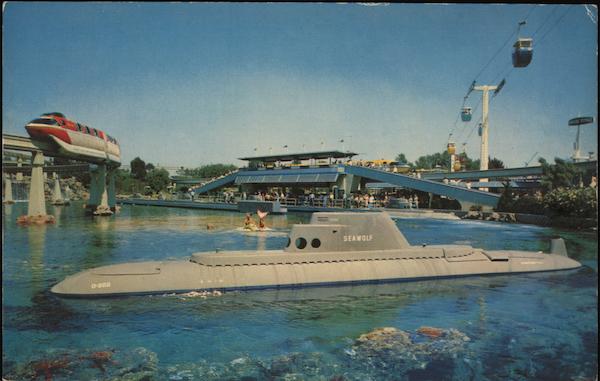 Submarine Ride Anaheim, CA Postcard
