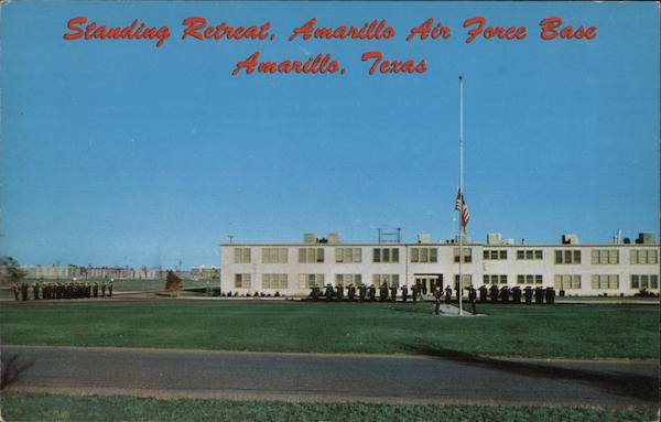 Standing Retreat, Amarillo Air Force Base Texas Postcard