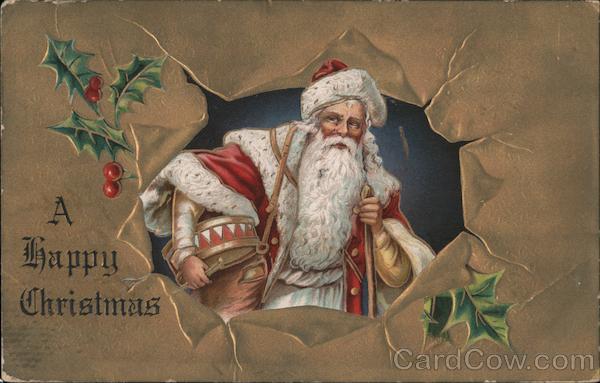 A Happy Christmas Santa Claus Postcard