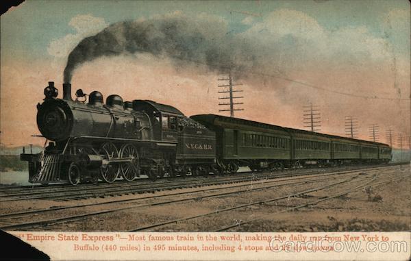 "Empire State Express" Locomotives Postcard