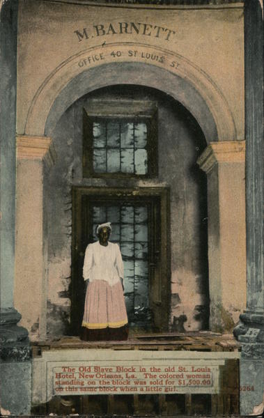 The Old Slave Block in the old St. Louis Hotel New Orleans, LA Postcard