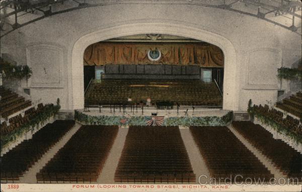 Forum Theatre, Looking Toward Stage Wichita, KS Postcard