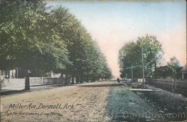 Miller Ave Dermott, AR Postcard