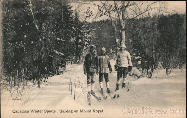 Canadian Winter Sports: Skiing on Mount Royal Canada Misc. Canada Postcard