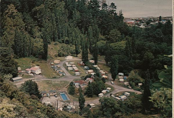 Dickson Park Motor Camp Thames, New Zealand Postcard