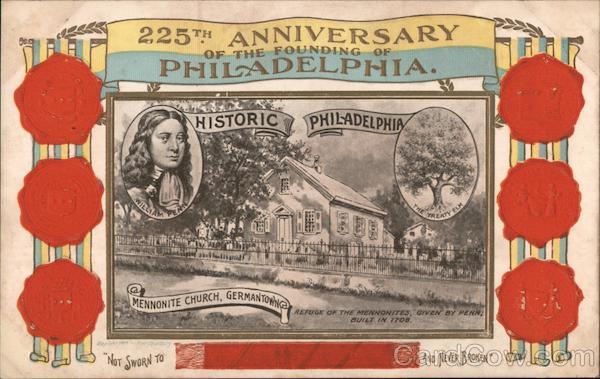 225th Anniversary of the Founding of Philadelphia Postcard